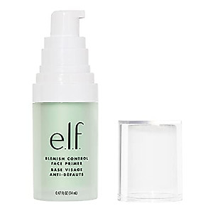 e.l.f. Blemish Control Face Primer, Acne Fighting Formula, Preps & Soothes Skin, Sheer Coverage & Matte Finish, Vegan & Cruelty-Free, Small,0.47 Oz