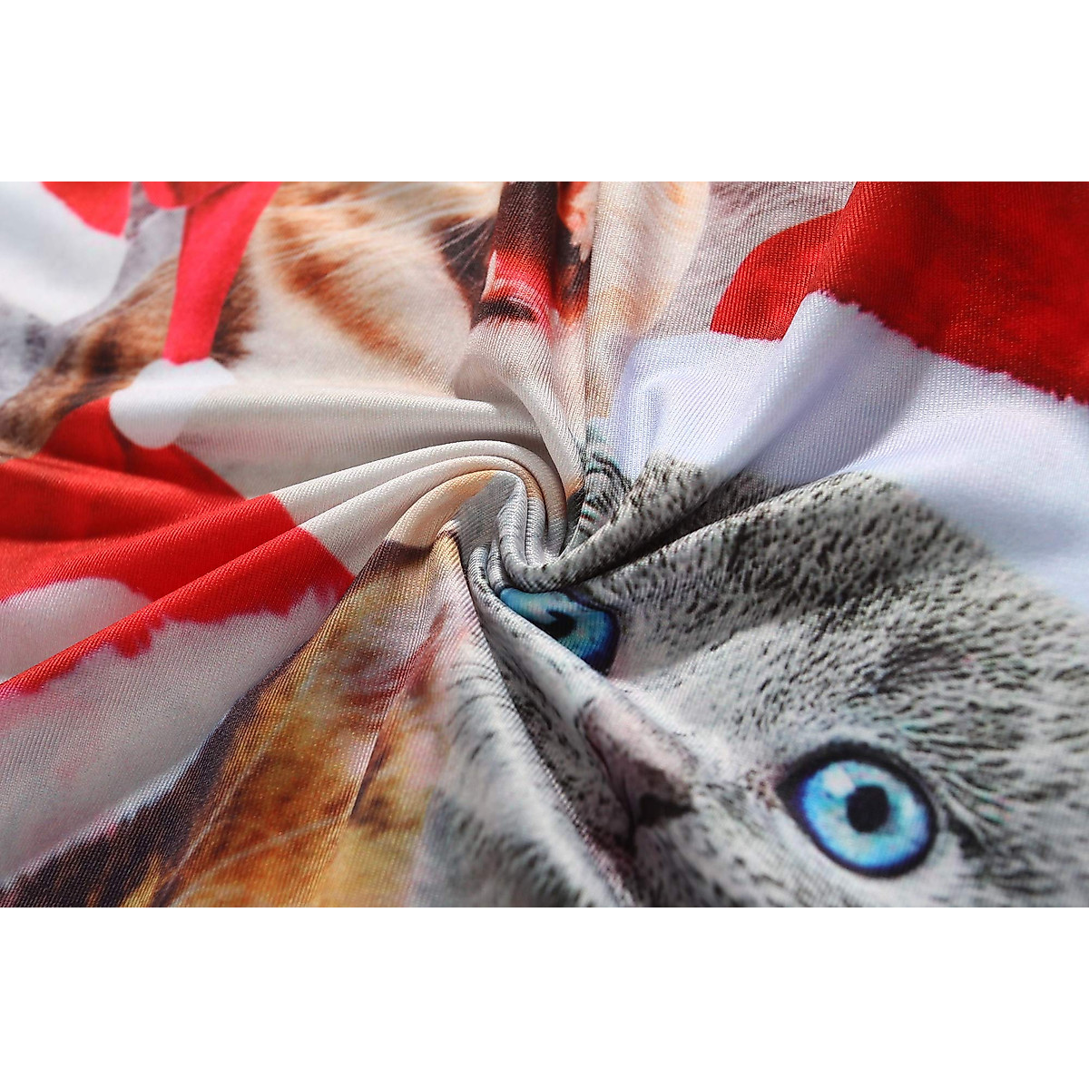 SSLR Womens Party Dress Printed A-Line Crewneck Sleeveless Ugly Christmas Dresses for Women (Large, White Red)