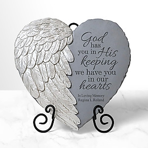 Let's Make Memories Personalized Wings of Love Memorial Stone - Sympathy Garden Marker - Your Wings