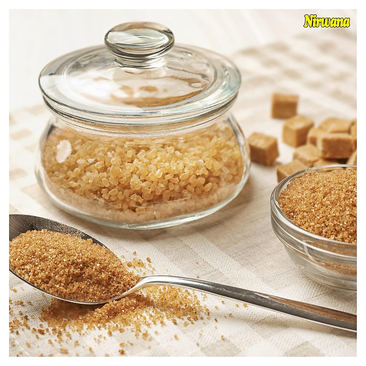 Nirwana Raw Brown Sugar | Perfect for Baking, Cooking & Sweetening | Pantry Staple for Cakes, Cookies, and Coffee - 1.88 LBS - Natural Granulated Sugar, Perfect for Hot & Cold Drinks, Baking, Cooking, Coffee