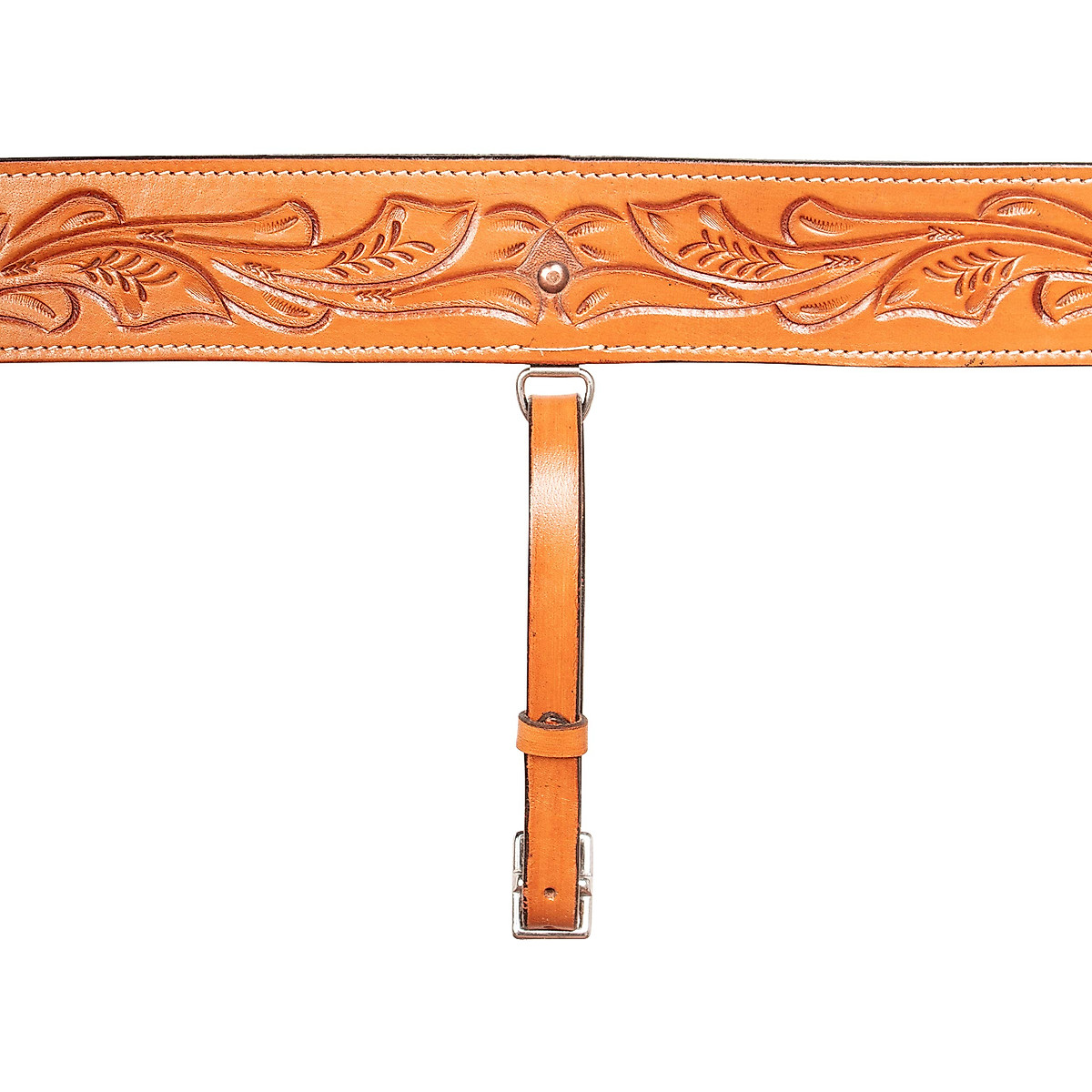 Acerugs WESTERN HORSE SADDLE BACK CINCH PLEASURE TRAIL RIDING TACK ACCESSORIES COWHIDE LEATHER PREMIUM HAND CARVED REAR GIRTH BUCKING FLANK STRAP CHAFELESS ALL PURPOSE (Tan)