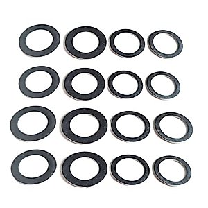 16pcs Saw Blade Bushing Set Saw Blade Adapter Ring, Angle grinder inner aperture conversion gasket，1 Inch to 20 mm, 1 Inch to 5/8 Inch, 7/8 Inch to 5/8 Inch, 20 mmto 5/8 Inch,4 per Model