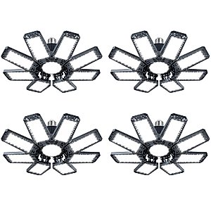 YIBEYYDS LED Garage Ceiling Lights - LED Garage Lights Garage Light 6500K with 8+1 Deformable Panels Garage Lights Ceiling LED for Garage, Workshop, Basement Support E26/E27 (4)