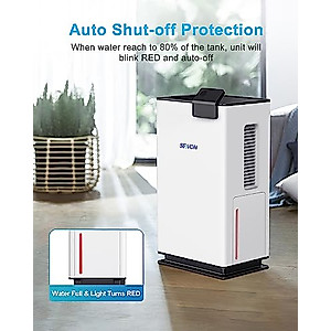 Dehumidifiers for Home Up to 7500 Cubic Feet, SEAVON Dehumidifier with Remote Controller, Auto-off, 2 Working Modes Quiet and Portable Dehumidifiers Perfect for Bedroom, Bathroom, Basement, RV