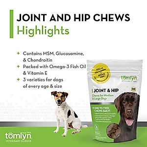 Tomlyn Joint & Hip Chews for Medium & Large Dogs, 30ct
