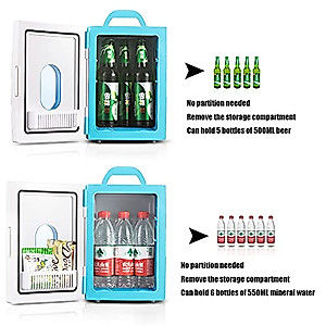 Wgwioo Electric Mini Fridge,10L No Noise Compact Fridge, Portable Mini Fridge, Small Thermoelectric Compact Fridge, for Car Trips Bedroom Office Use,Pink