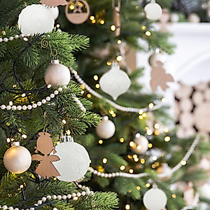 KI Store White Christmas Balls 34pcs 2.36-Inch Christmas Tree Decoration Ornaments for Xmas Tree Holiday Wreath Garland Decor Ornaments Hooks included