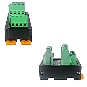 Jienk Screw Terminal Block Power Distribution Module, 30A DIN Rail Mounting Terminal Block Distribution Breakout Board for PLC Servo Power Amplifier (1 in 4 Out)