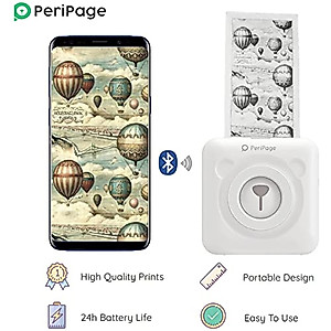 Mini Photo Printer for Phone, Portable Thermal Printer, Pocket Bluetooth Printer, Black& White Printer for Home Office Students Scrapbook- Purple