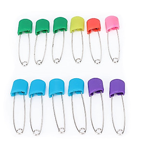 Diaper Pins Baby Safety Pins, Large Colored Safety Pins, Stainless Steel Safety Locking Baby Cloth Diaper Nappy Pins (#3)