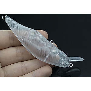 Free Eye 10pcs Unpainted Crank Bait Fishing crankbait Topwater Freshwater 92mm 9.69g Blank VIB Lures Clear Hard Baits Trout Salmon Minnow Lure Popper Lures JXN4