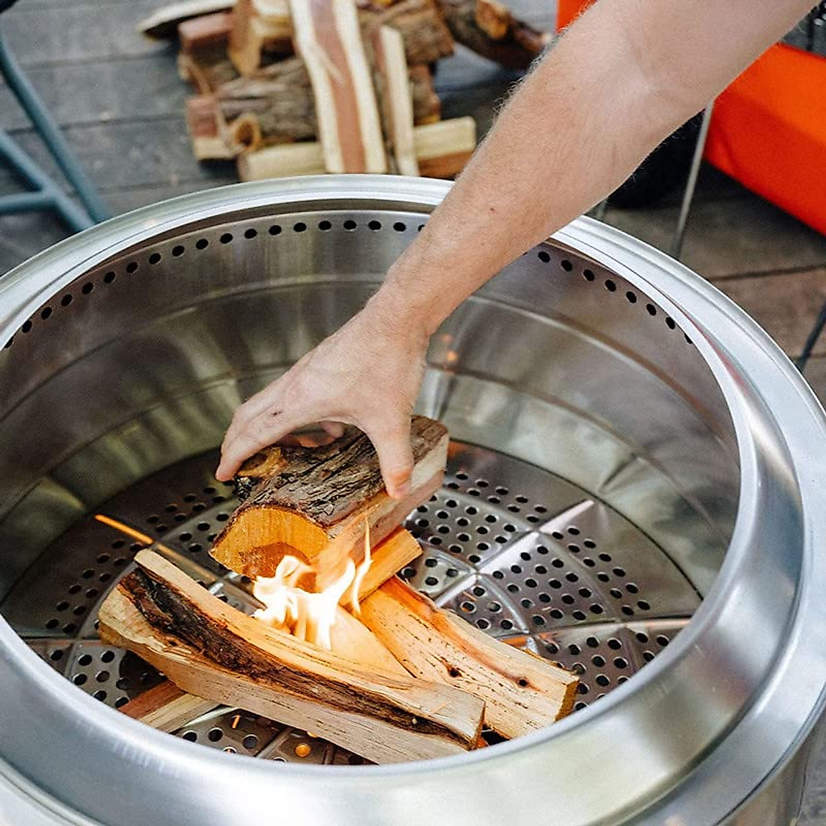 Solo Stove Yukon 2.0, 27 Inch Smokeless Fire Pit with Removable Ash Pan - Wood Burning Portable Stainless Steel Outdoor Fireplace, Stainless Steel, Ideal for 6 or More People, 38 lbs