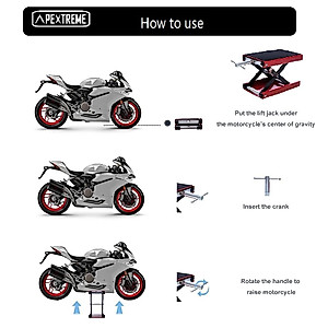 Apextreme 1100 LB Motorcycle Lift Scissor Jack Wide Deck Hoist Stand Maintenance Bikes ATVs Garage Repair Stands Lift Jack