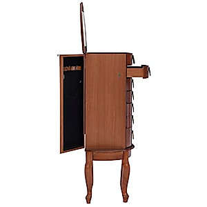 Powell Woodland Cherry Jewelry Armoire, 17"L x 13"W x 39"H