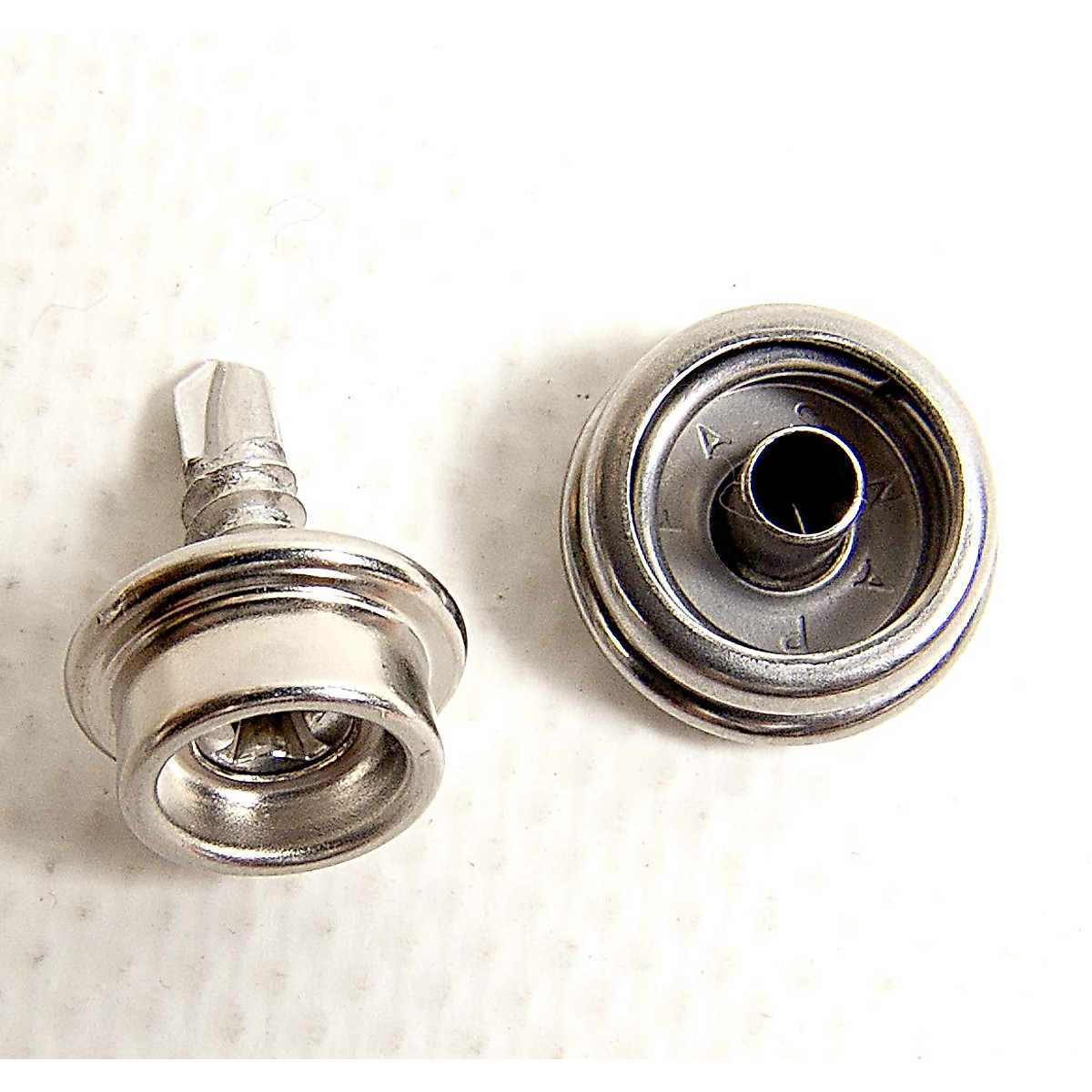 Snap Cap & Socket, 100% Stainless Steel w/ 1/2" Inch #8 Drill Point Self Drilling Screw Stud Select The Quantity You Need (50 of Each Piece)