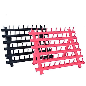 NW Colorful 60-Spools Wooden Thread Holder Sewing and Embroidery Thread Rack and Organizer Thread Rack for Sewing with Hanging Hooks (Black)