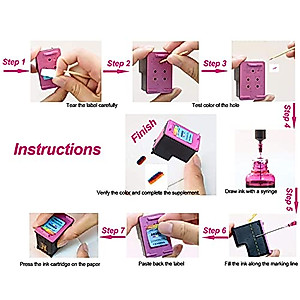 KSUMEI Ink Refill Kit for HP Printer Cartridges HP Ink 952 902 951 950 933 63 62 61 60 901 932 21 22 920 940 934 564 711 970 971 94 95 96,HP Ink Refill Kit (100ml x 4 Bottle) with 4 Syringes