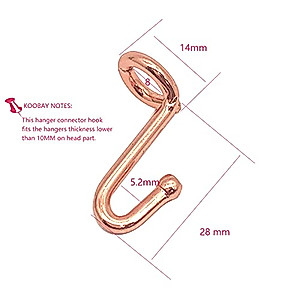 KOOBAY Clothes Hanger 72Pcs Connector Hooks Stable Hanger Rose Gold Metal Outfit Hangers Extender Clips Mini Cascading Hanger Hooks