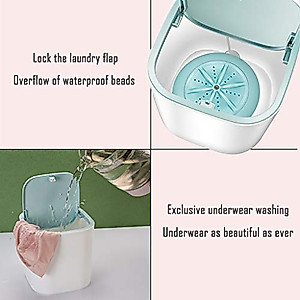 ZJFFJZ 2020 New Mini USB Portable Washing Machine, Folding Fully automatic Laundry Machine, Turbine Washer, Low Noise,Low Washing Machine for Dorms, outdoor,Apartments,Business Trips (Bule)