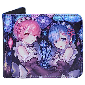 Amatensu Anime Characters Natsuki Subaru wallet Emilia wallet Ram wallet Rem wallet J