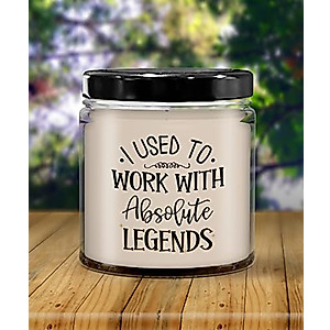 The Improper Mug I Used to Work with Absolute Legends Candle Funny Retirement Ideas for Coworker Boss Leaving New Job Work Friend 9 Oz. Vanilla Scented Soy Wax