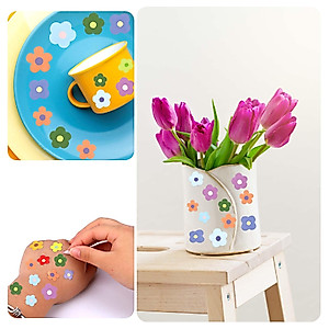 585 Pcs Mini Flower Stickers for Scrapbooking,Boho Tiny Stickers Small Cute Stickers Self-Adhesive Pastel Stickers Vinyl Flower Decals for Water Bottle, Laptop,Car,Cellphone Case,Arts Craft