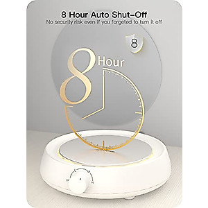 JEEMOO Mug Warmer, Electric Coffee Warmer for Desk/Home Use, Stepless Temperature Regulation (120℉-136℉), Candle Warmer Plate, 8-Hour Auto Shut Off (Forest Green)