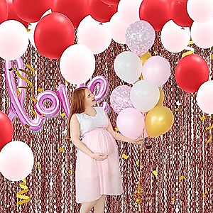 2 Pack 3.3 x 6.6 ft Wavy Tinsel Metallic Foil Fringe Curtain, Glittery Backdrop Streamer Tinsel Backdrop for Sea Ocean Theme Birthday Bachelorette Party Photo Prop Decorations (Rose Gold)