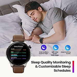 Amazfit GTR 4 Smart Watch for Men Android iPhone, Dual-Band GPS, Alexa Built-in, Bluetooth Calls, 150+ Sports Modes, 14-Day Battery Life, Heart Rate Blood Oxygen Monitor, 1.43”AMOLED Display,Black