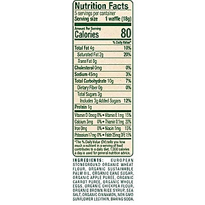 Sprout Organic Baby Food, Stage 4 Toddler Snacks, Apple Carrot Cinnamon Wafflez, Single Serve Waffles 5 Count(Pack of 10)