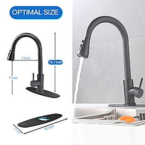 AIBOVI Matte Black Kitchen Faucet with Pull Down Sprayer, High Arc Single Handle Kitchen Sink Faucet with Pull Out Sprayer, RV Kitchen Faucet Stainless Steel Kitchen Faucets for Bar, Laundry, RV