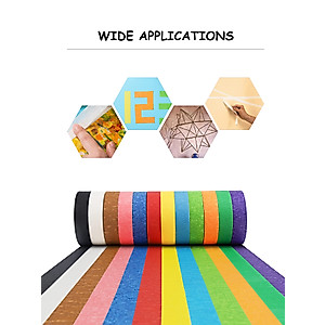 Lichamp Colored Tape, 12 Rolls Colorful Masking Tape Painters Color Craft Tape for Labeling Classroom, 0.6 inch x 15 Yards Per Roll