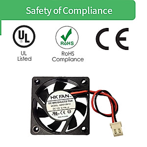 2packs 40mm x 40mm x 10mm 4010 12V 0.15A Ball Bearing Brushless DC Cooling Fan 2pin AB4010M12 UL TUV