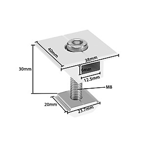 Create idea 6PCS PV Photovoltaic Solar Trapezoidal Mounting Brackets 30mm Solar Panel Clamps Aluminium Centre Clamps for RV Flat Roof Ship Ground Garage RV Flat Surface