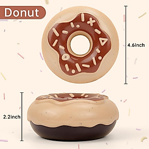 HOWWFALY Donut Dog Toy, TPR Durable Chewy and Fun Soundmaking Dog Toy,Dog Chew Toys for Aggressive Chewers Teeth Grinding Dog Birthday Gifts Interactive Toys for Small/Medium/Large Dog Breeds(Black)