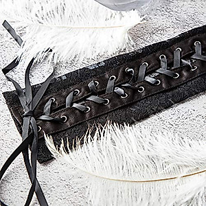 SATINIOR 3 Pairs Women Gothic Gloves Black Lace Fingerless Gloves Bridal Wedding Gloves Tea Party Decor Costume Accessories