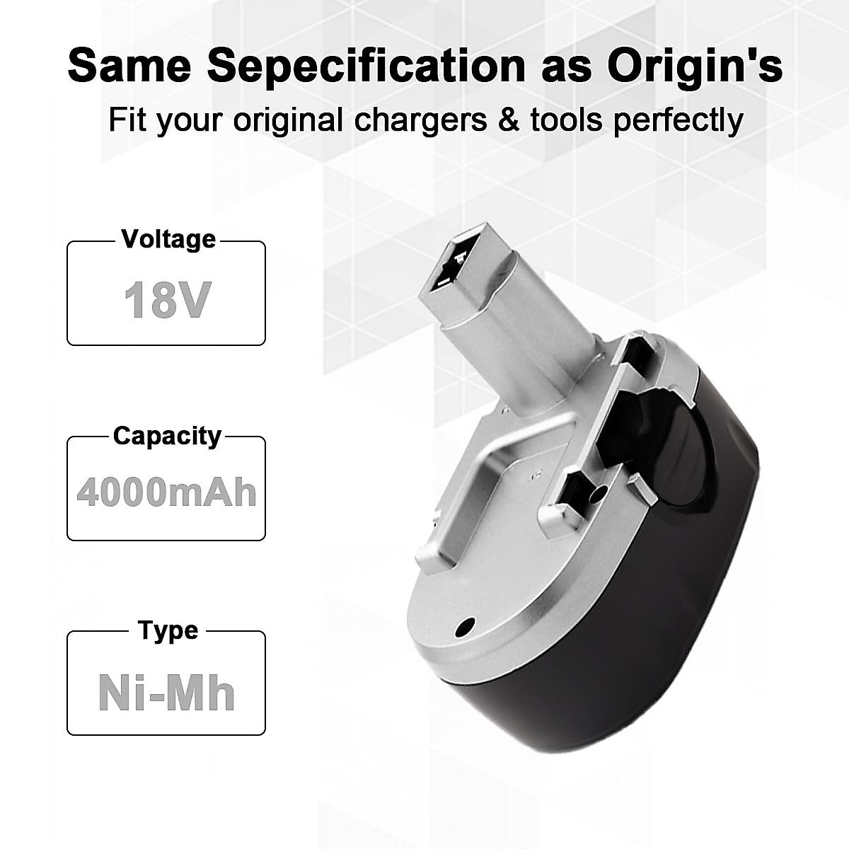 PDstation 4000mAh 18V WA3127 Battery Replacement for Worx 18V Battery Compatible with Worx 18 Volt Battery WA3152 WG150 WG152 WG250 WG541 WG900 WG901 Cordless Power Tools
