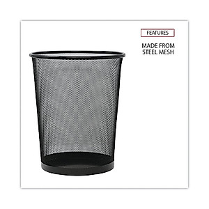 Universal One Mesh Wastebasket, 18 qt, Black, Under 5 Gallons (Universal 20008)