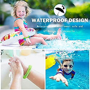 20 Pack Mosquito Bracelets with 4 patches - Waterproof Wrist Bands for Kids & Adults, Natural Deet-free Resealable