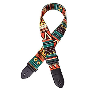 LAVILI Guitar Strap, Acoustic Guitar Strap, Electric Guitar Strap Includes 3 Pick.Adjustable Classical Guitar Strap leather&Polyester,Suitable For Bass, Electric & Acoustic Guitars Pack Of 1