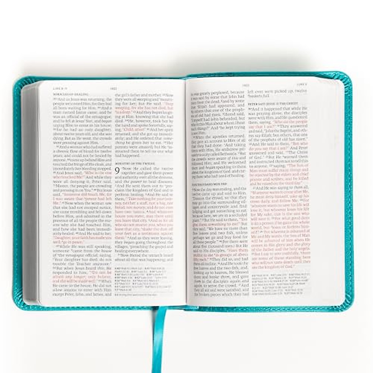 NASB Compact Reference Bible, Teal LeatherTouch, Red Letter, Presentation Page, Cross-References, Full-Color Maps, Easy-to-Read Bible Karmina Type