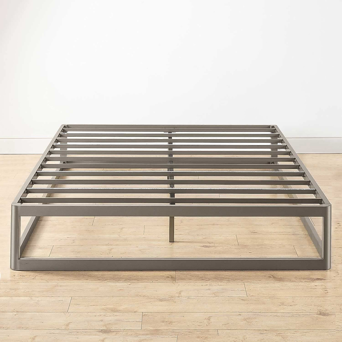 Mellow 12" Metal Platform Bed Frame w/Heavy Duty Steel Slat Foundation, Queen, Grey