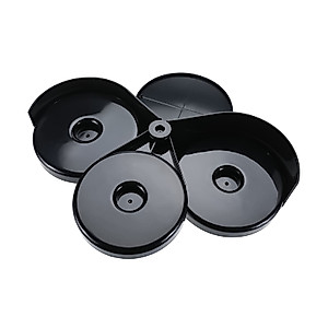 Mono-gatari 3 Tier Bar Glass Rimmer, Bartender Tool Salt Sugar Lime for Cocktails Margaritas Bloody Marys and Gimlets, Black ABS