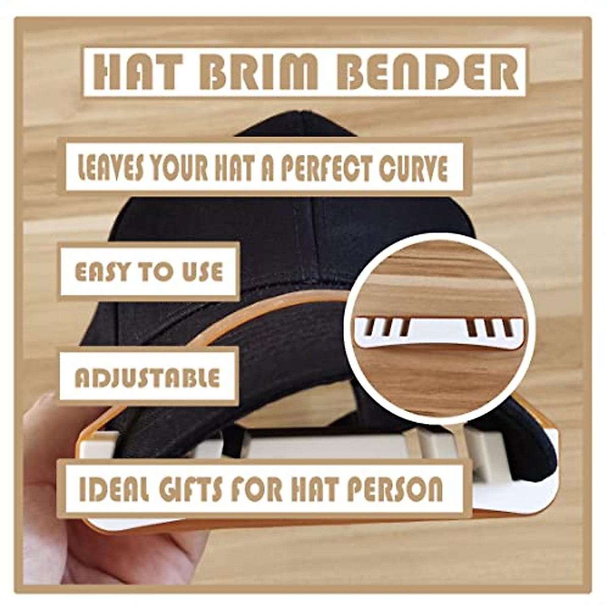 Hat Brim Bender Tool Curving Hat, Hat Bill Bender Curved Shaper for Caps, Black and White, Ideal Gifts