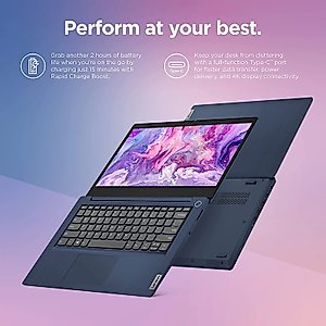 Lenovo 2023 IdeaPad 3 14” FHD IPS Laptop 10-Core 12th Intel i5-1235U Iris Xe Graphics 16GB DDR4 512GB NVMe SSD WiFi AX HDMI USB-C w/DP Webcam Backlit Keyboard Fingerprint Windows 11 Home w/RE USB