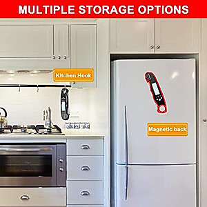 Meat Thermometer,KOFOHO Instant Read Temperature Waterproof Kitchen Cooking Beef Candy Quick Read Thermometer with Foldable Probe for Oil Deep Fry BBQ Grill Smokers