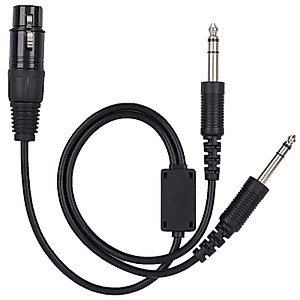 Demeras Aviation Headphone Adapter Cable for Airbus XLR to GA Dual Plug 5 Pin Headset Adapter Cable Black