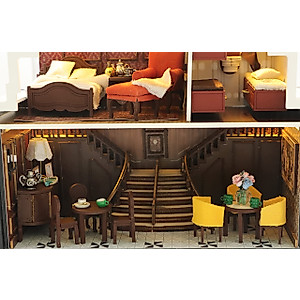 Rovox DIY Miniature Dollhouse Kit Build Yourself DIY Titanic Ship with Furniture Crafts Tiny Home Kit House Building Kit Model with LED Lights and Music for Adults Teens Gift Idea for 14+