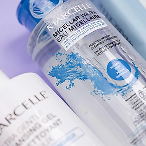 Marcelle Micellar Water, Normal Skin, Makeup Remover, Aloe Vera Extract, Sensitive Skin and Eyes, Oil-Free, Alcohol-Free, Fragrance-Free, Hypoallergenic, Cruelty-Free, 13.5 Fl. Oz.