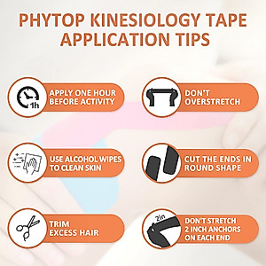 Kinesiology Tape Waterproof Sport Tape Athletic for Support & Protect Muscle Avoid Injury, 2 in. x 115 ft Black Kinesiotape Uncut Roll